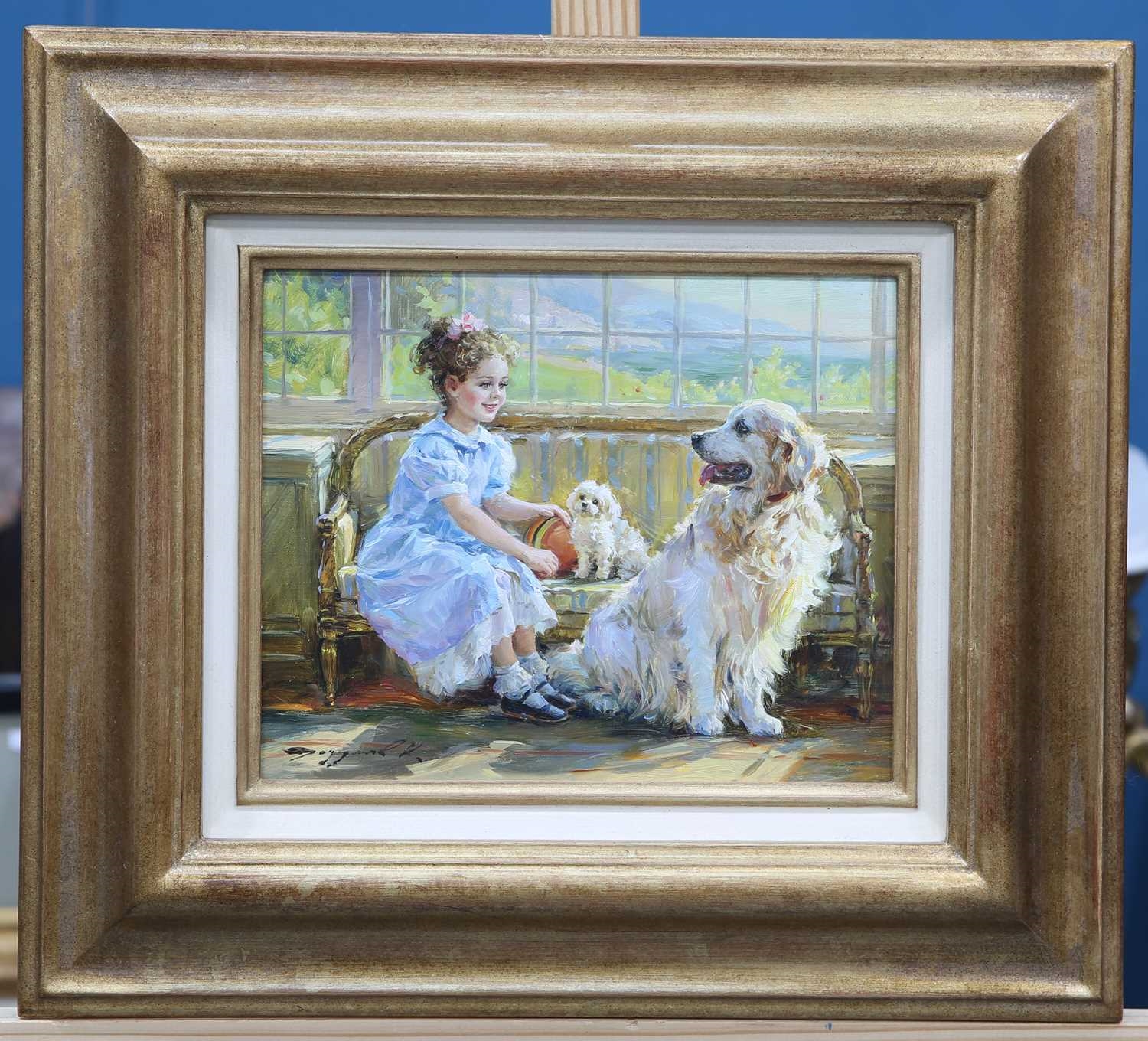 Konstantin Razumov | GIRL WITH HER DOGS | MutualArt