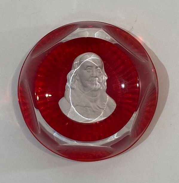 Gilbert Poillerat | Paperweight depicting the bust of Benjamin Franklin ...