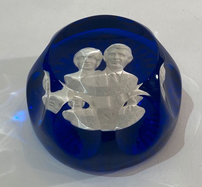 Gilbert Poillerat | Paperweight depicting the busts of Prince Charles ...