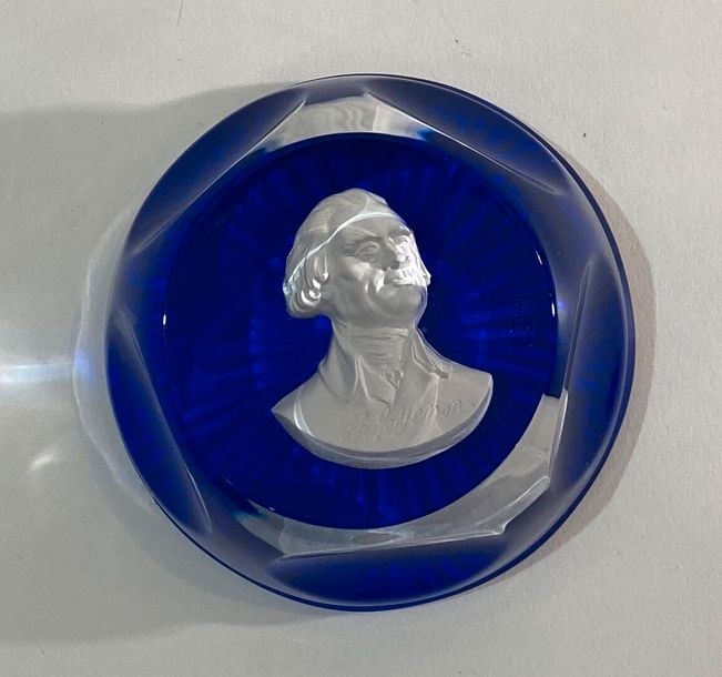 Gilbert Poillerat | Paperweight depicting the bust of Thomas Jefferson ...