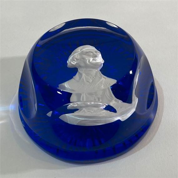 Gilbert Poillerat | Paperweight depicting the bust of Thomas Jefferson ...