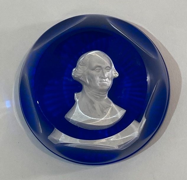 Gilbert Poillerat | Paperweight depicting the bust of George Washington ...