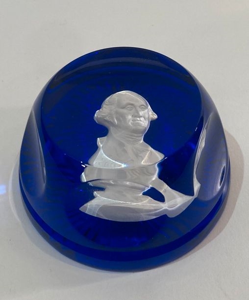 Gilbert Poillerat | Paperweight depicting the bust of George Washington ...