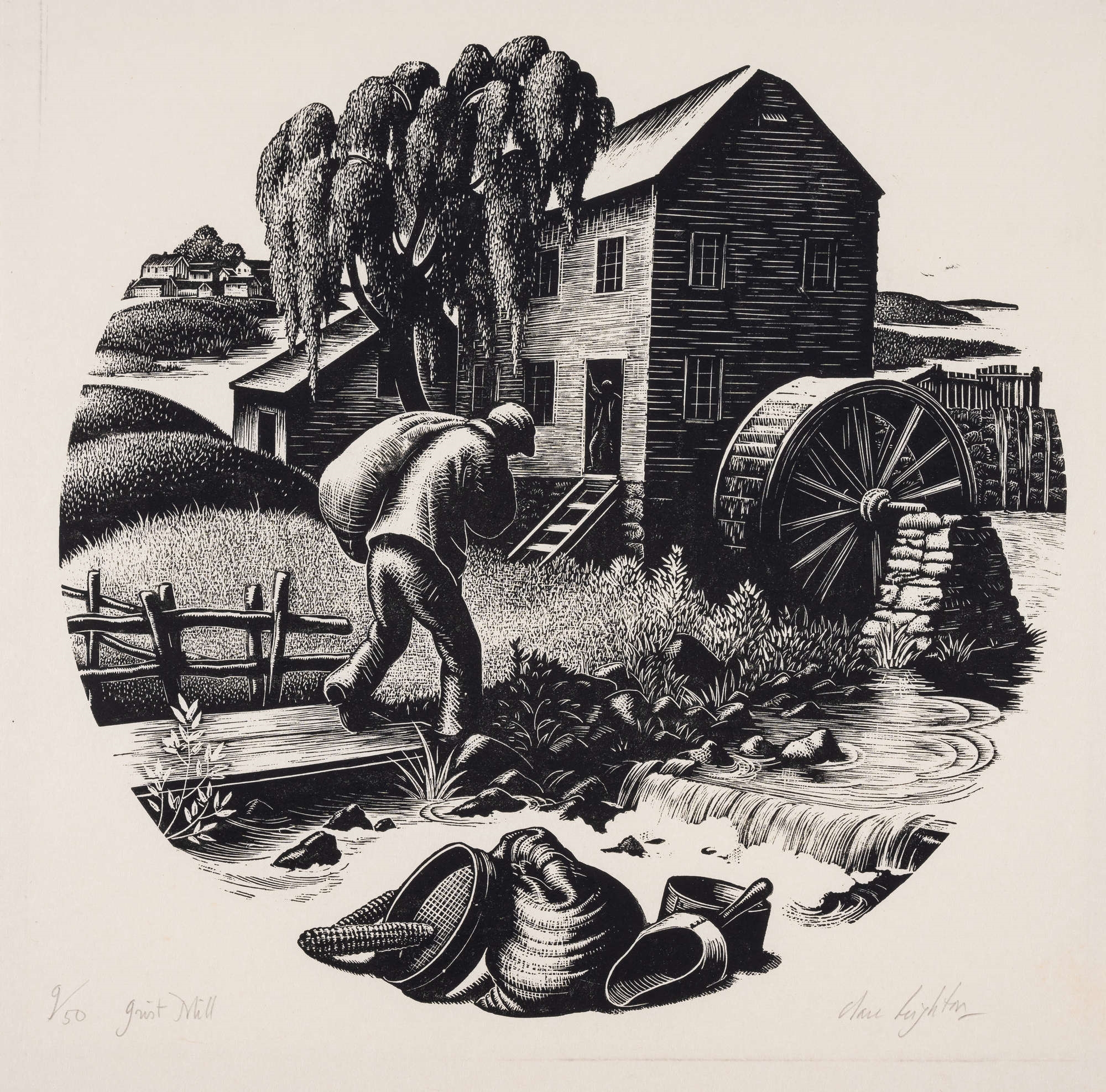 Clare Leighton | Bread Line, New York; Cutting; Loading; Ploughing ...