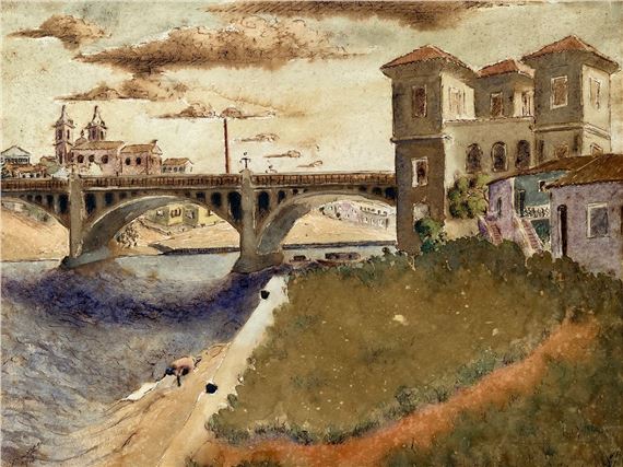 Jose Cuneo Perinetti | Puente Mauá sobre el Río Yaguarón (1952) | MutualArt