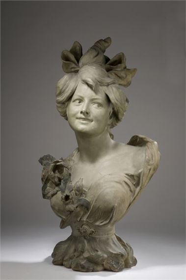 Justin-Chrysostome Sanson | Bust of a woman with roses (2011) | MutualArt