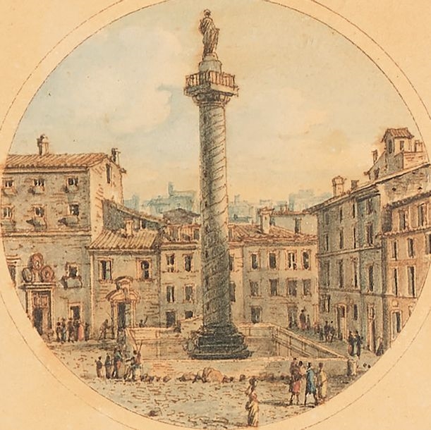 Victor-Jean Nicolle | The Trajan column The square and the Palais Saint ...