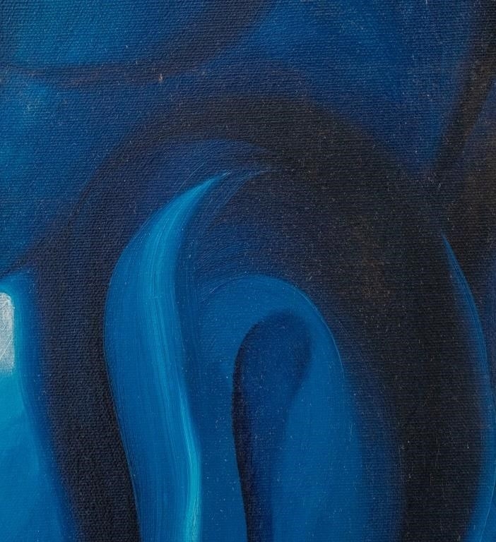 Jorge Vargas | Jorge Vargas Abstraction in Blue Oil on Canvas | MutualArt