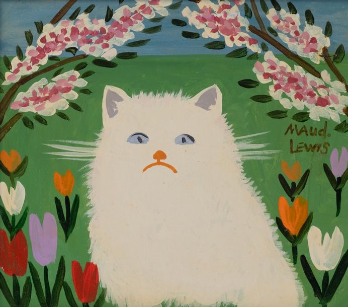 Maud Lewis | The white cat | MutualArt