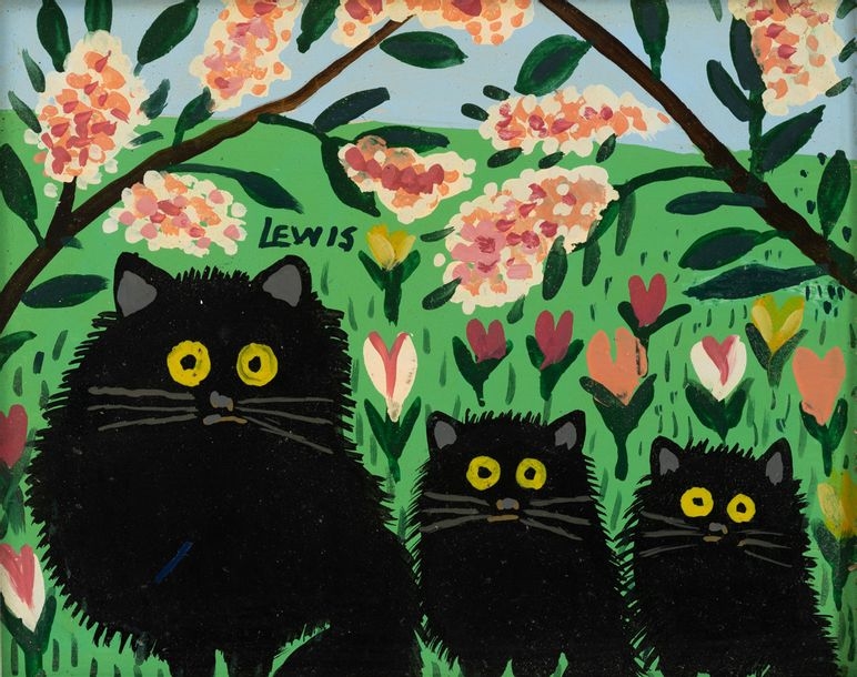 Maud Lewis | Three cats | MutualArt