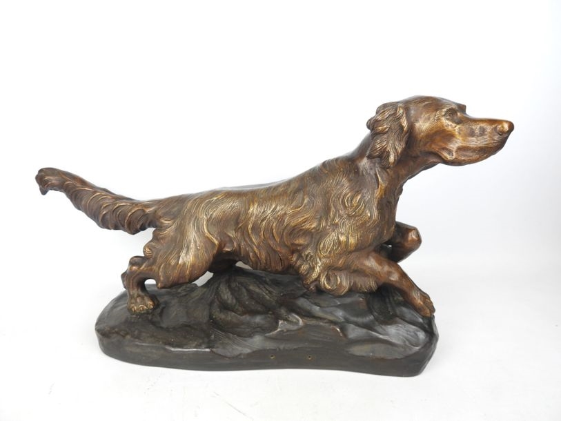 Thomas François‏ Cartier | Spaniel dog, glazed terracotta imitating ...