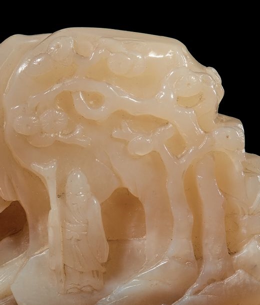 Chinese School, 18th Century | Beige soapstone group carved in the ...