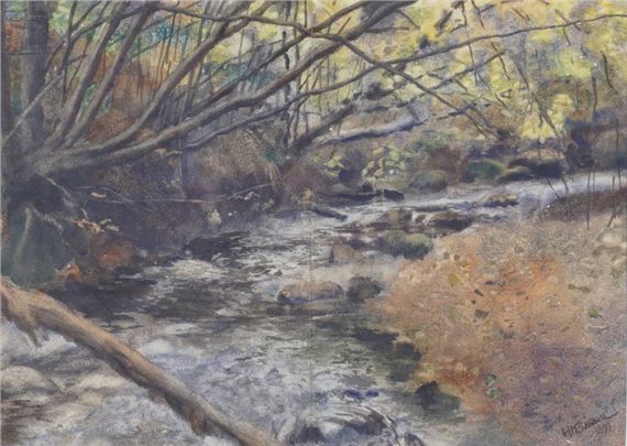 Harald Krohg Stabell | Elvelandskap (1899) | MutualArt