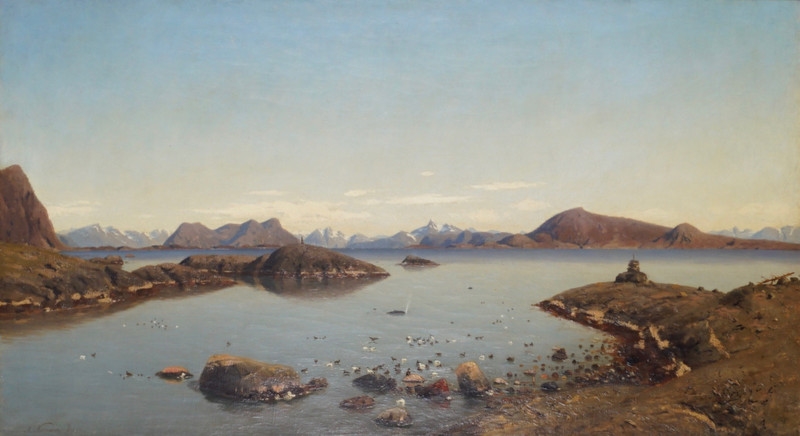 Eilert Adelsteen Normann | Unloading the catch, a Norwegian Fjord ...