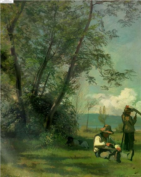 Albert Lugardon | Paysans au Lac Léman | MutualArt