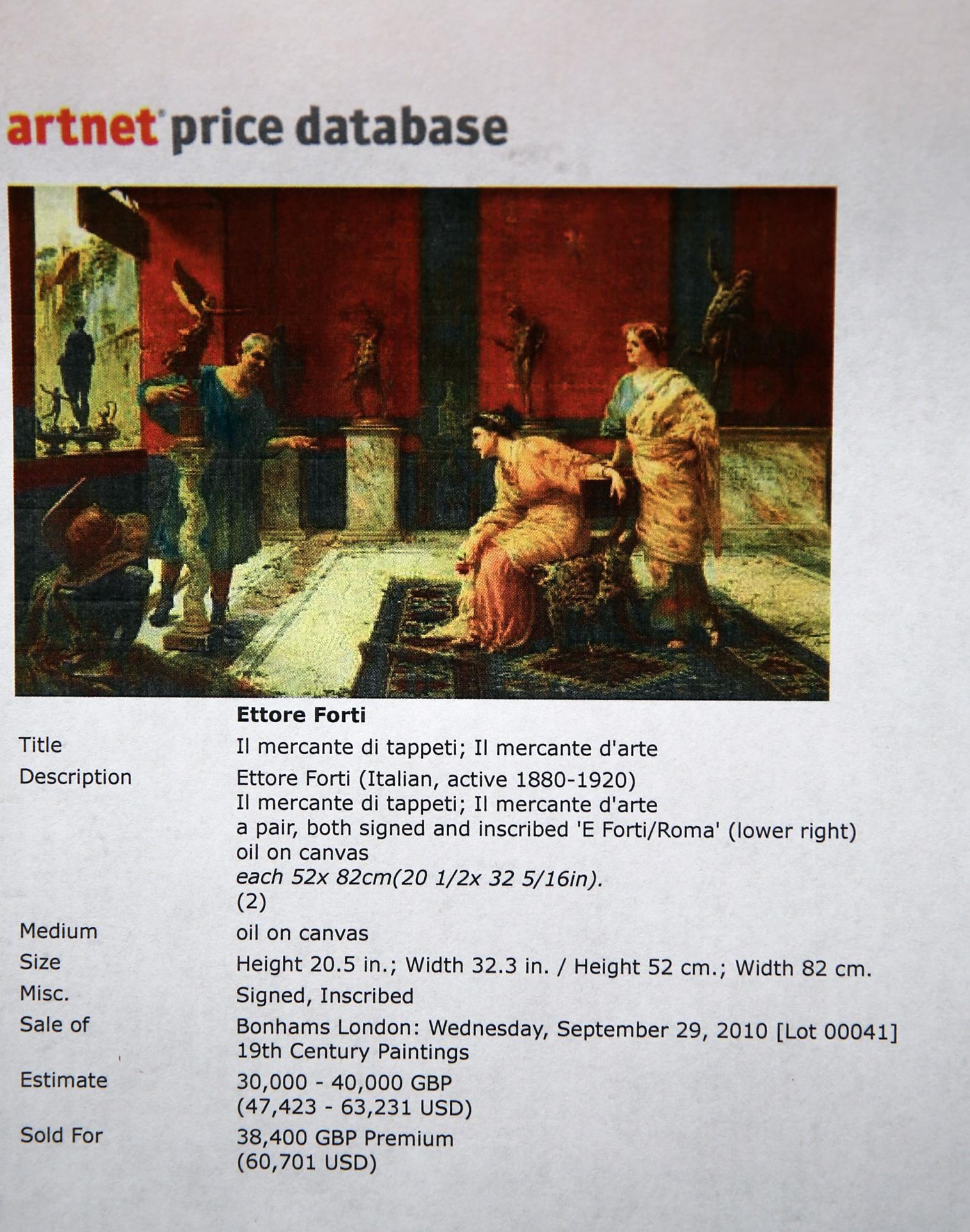 Ettore Forti | Il mercante di tappeti, Il mercante d'arte | MutualArt