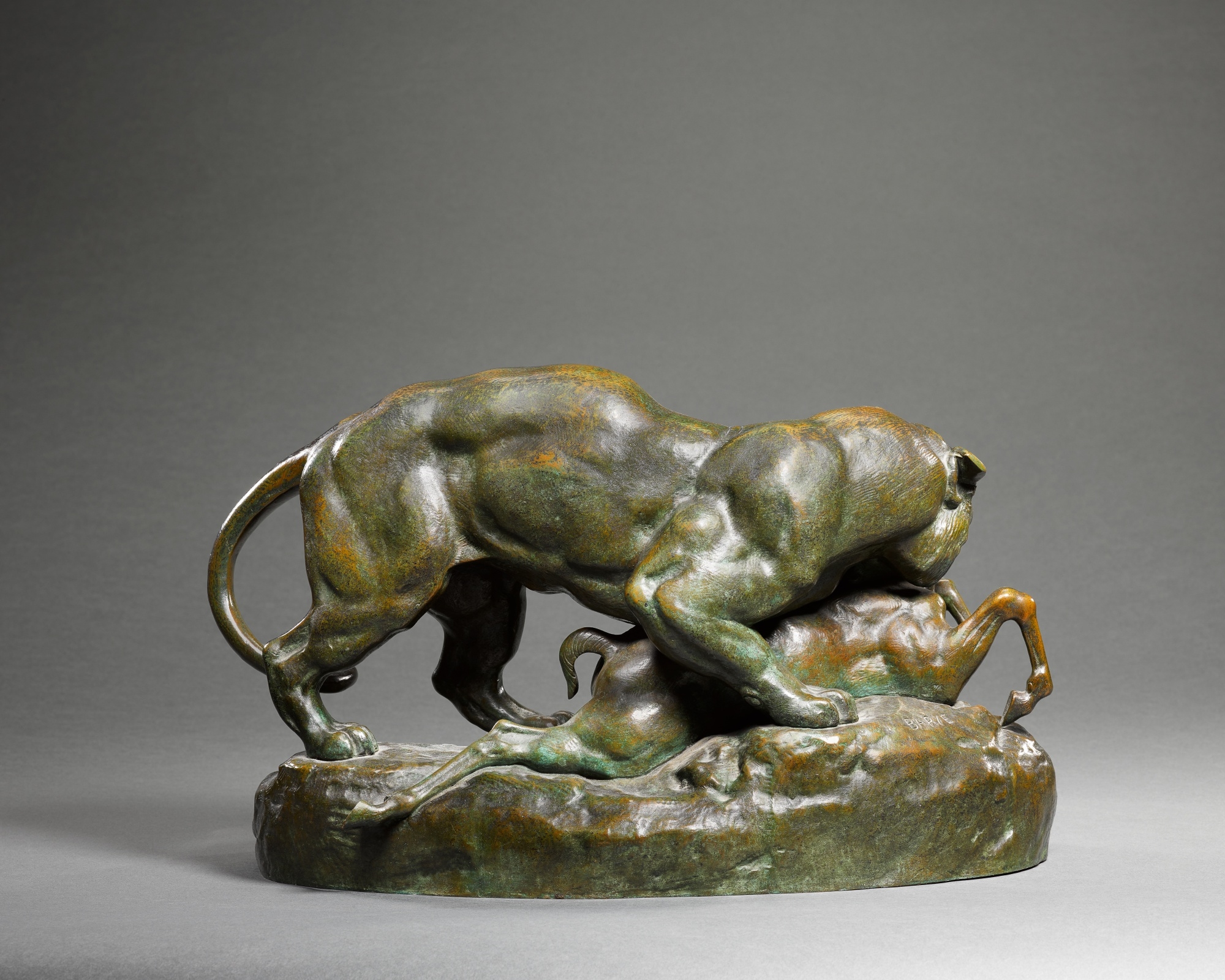 Antoine-Louis Barye | Tigre surprenant une antilope (Tiger Attacking an ...