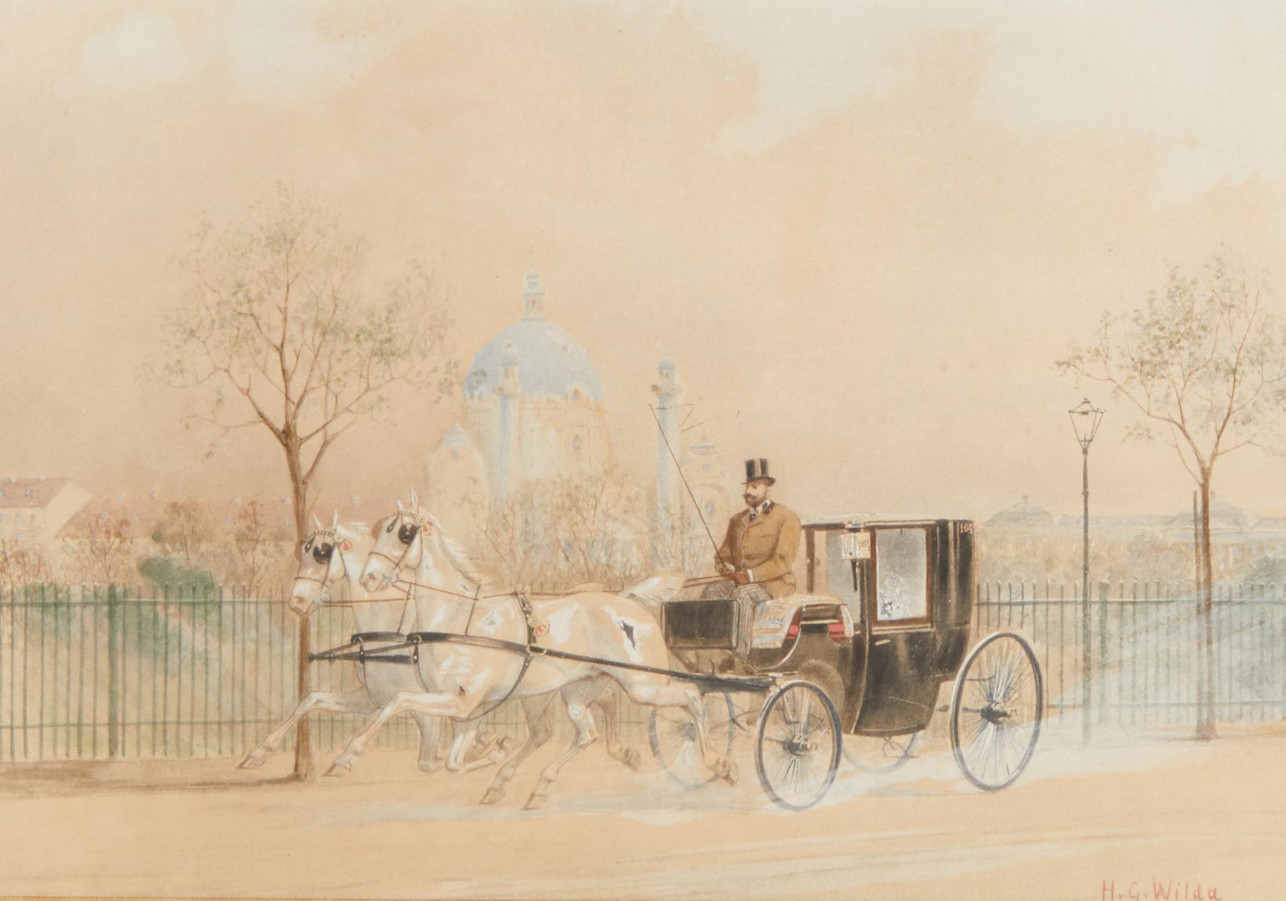 Hans Gottfried Wilda | Fiaker vor der Karlskirche | MutualArt