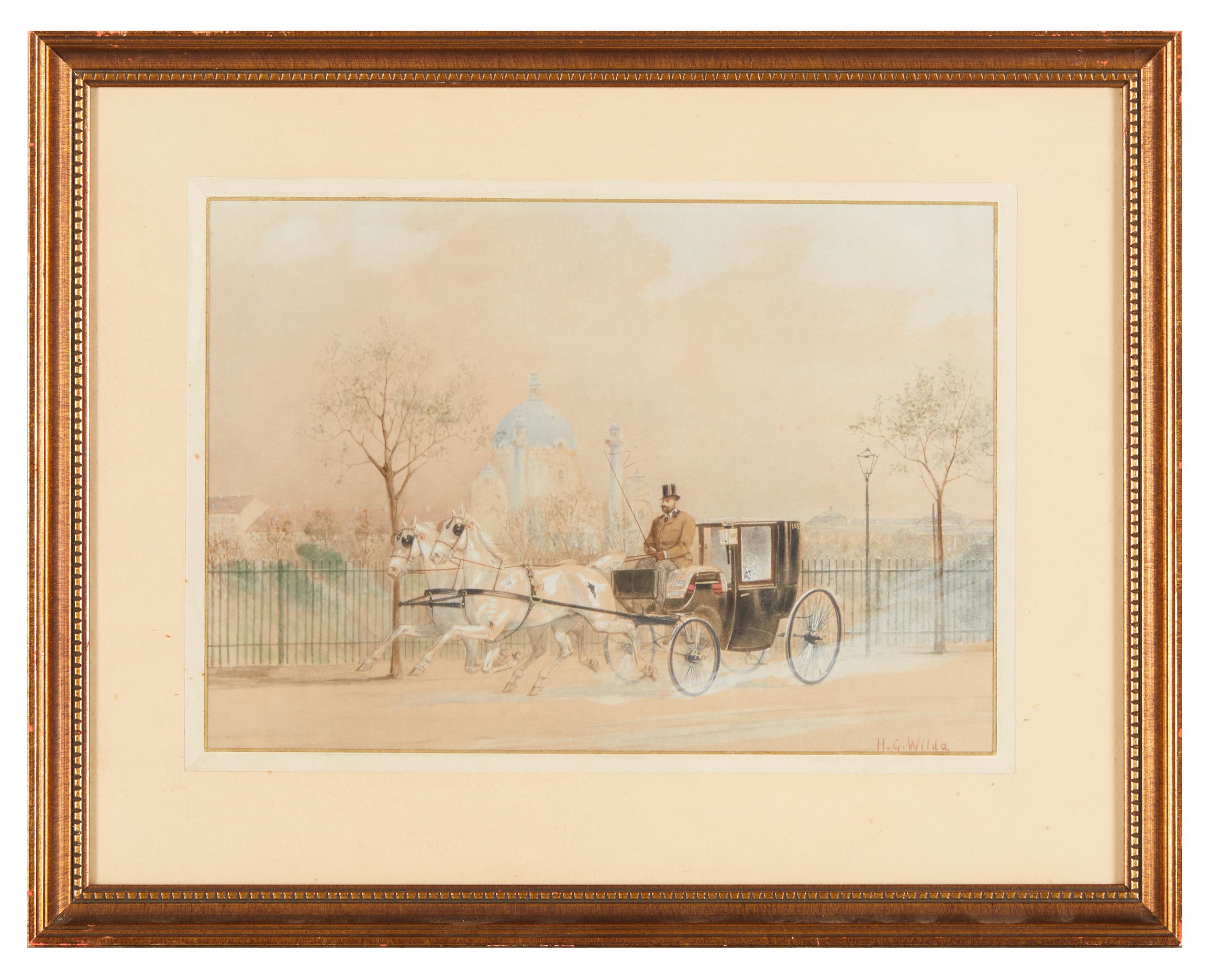 Hans Gottfried Wilda | Fiaker vor der Karlskirche | MutualArt