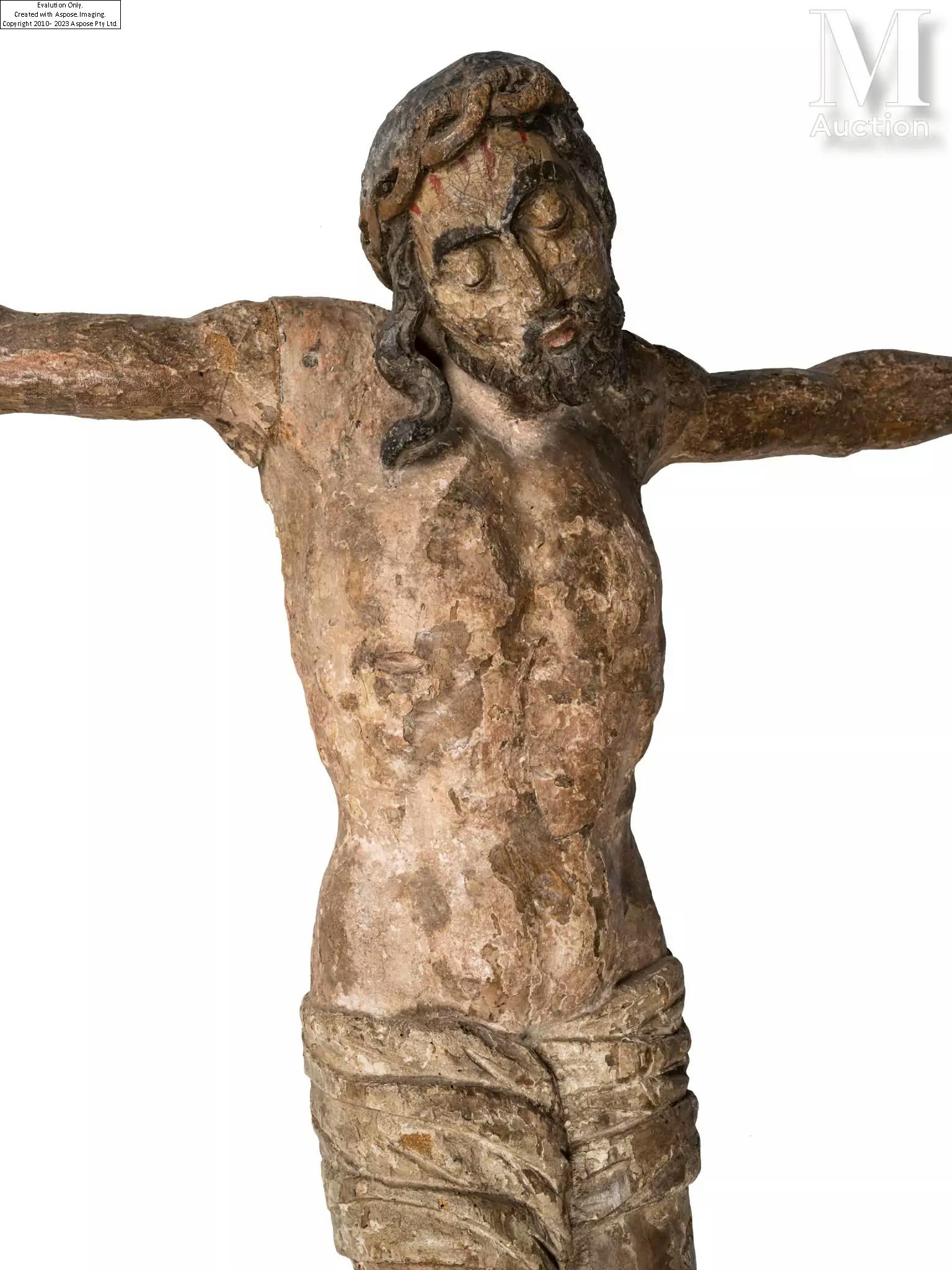 French School, 16th Century | Christ en croix en bois sculpté et ...