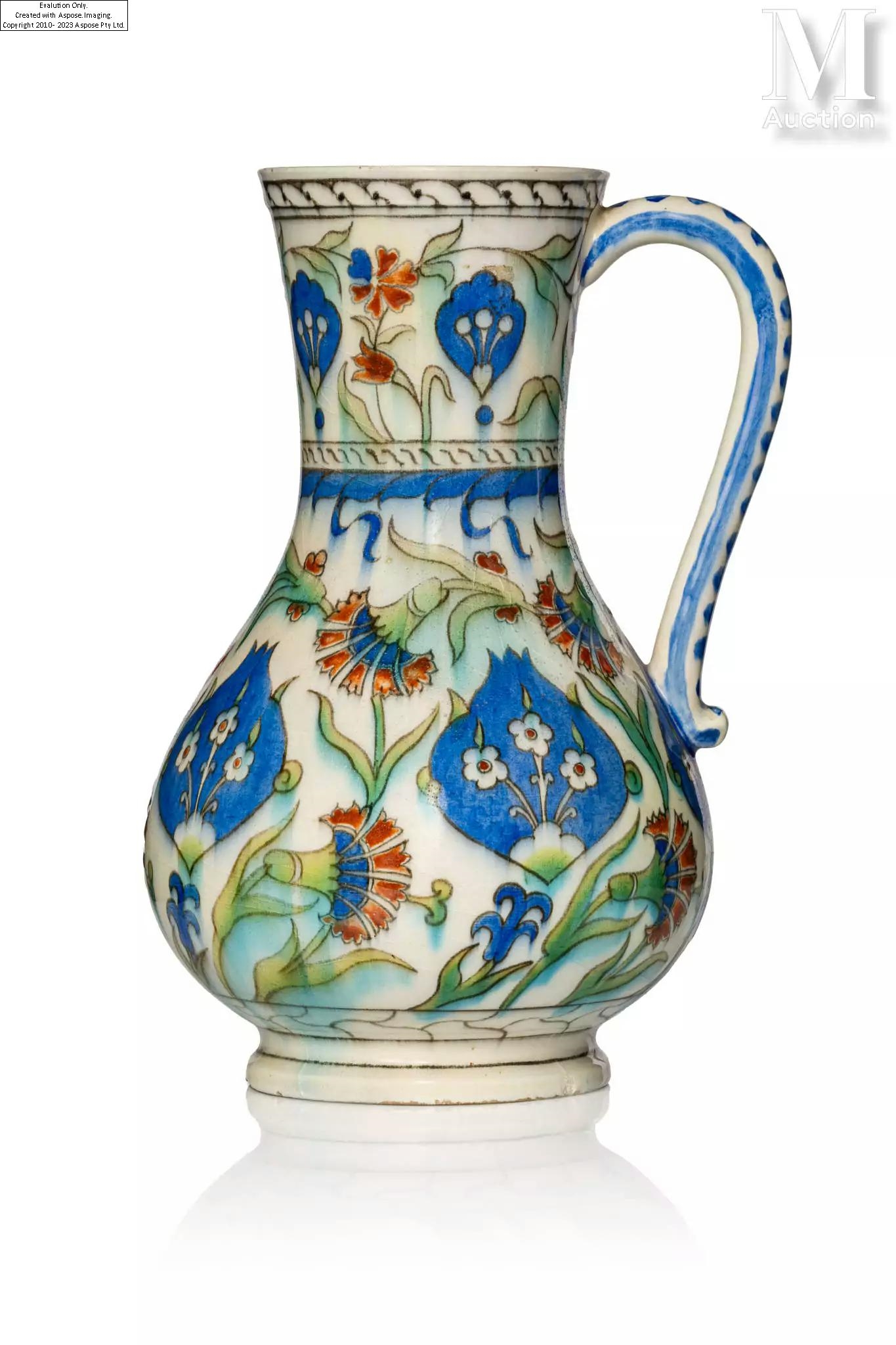 Joseph-Theodore Deck | Pichet en faïence à décor d'inspiration Iznik ...