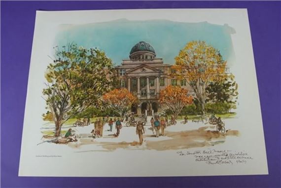 Buck Schiwetz | Academic Building and Sul Ross Statue | MutualArt