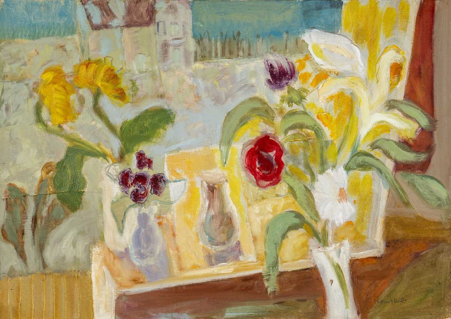 Judith Rosenthal | View From Window, still life of flowers and jugs ...