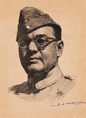 Sawlaram Laxman Haldankar | Portrait of Netaji Subhash Chandra Bose ...