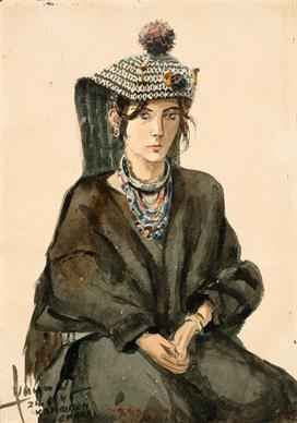 Kanwal Krishna | Portrait of a Ladakhi Woman (1924) | MutualArt