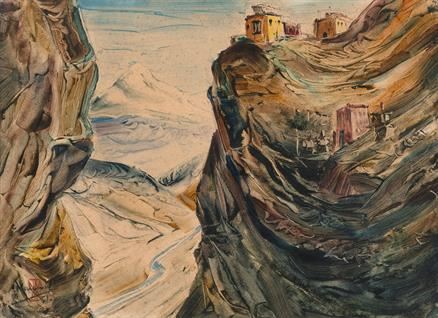 Kanwal Krishna | A Tibetan Monastery (1951) | MutualArt