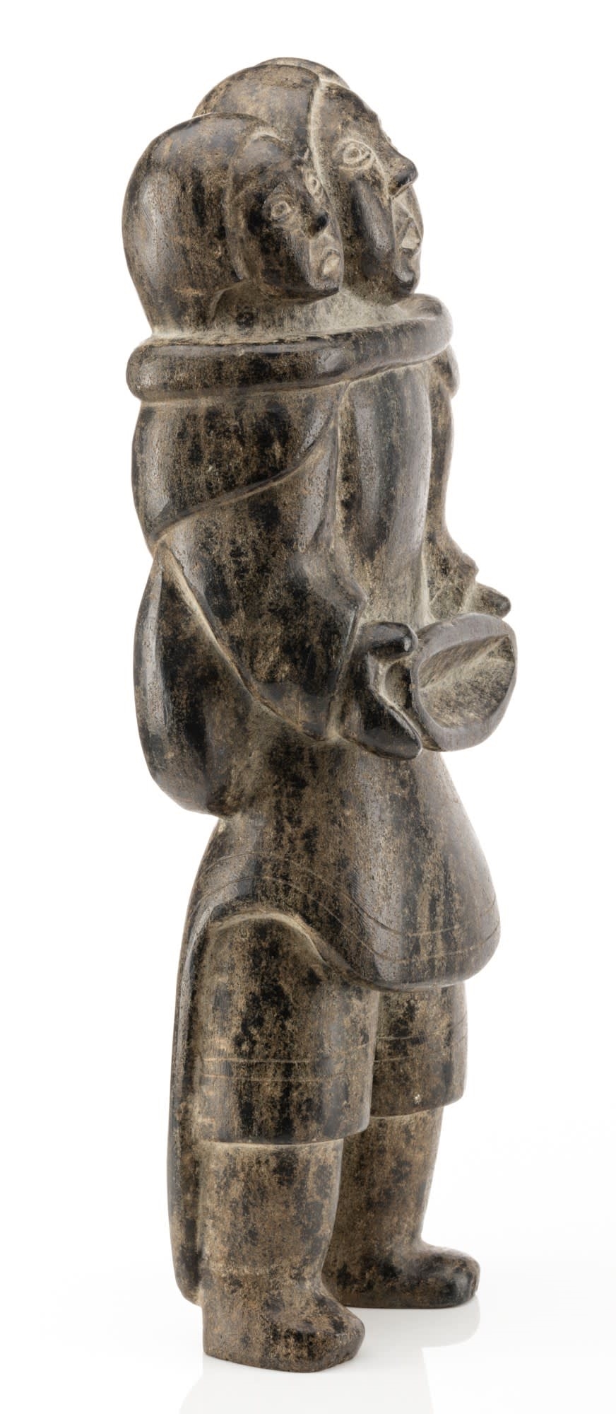 Kaka Ashoona | Standing Mother and Child, Holding a Qulliq (Circa 1955 ...