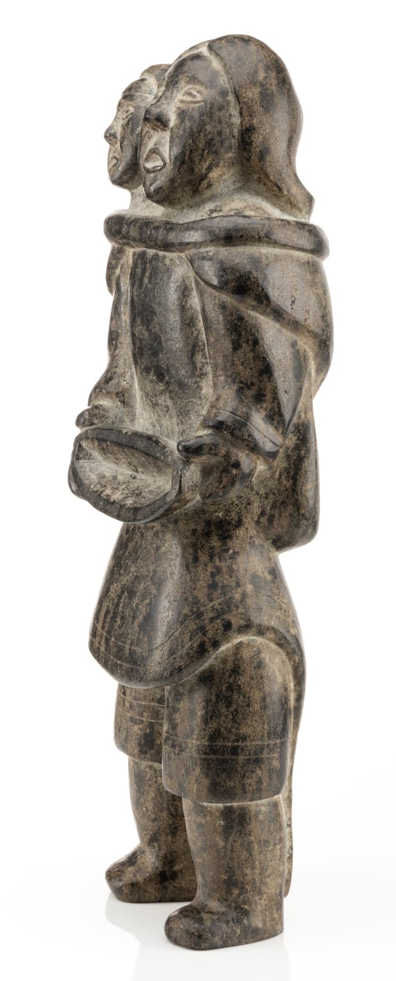 Kaka Ashoona | Standing Mother and Child, Holding a Qulliq (Circa 1955 ...