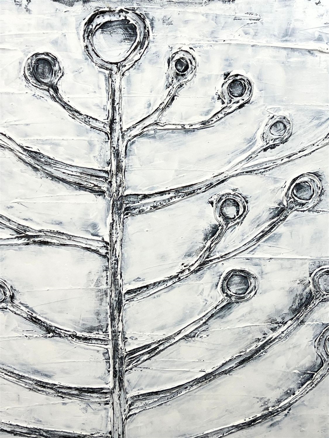 Sarah Brooke | SARAH BROOKE 1987 White gray ABSTRACT ACRYLIC painting ...