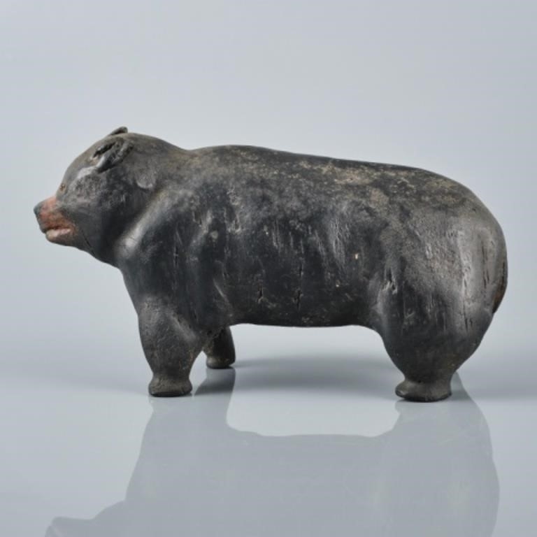 Naive School, 20th Century | NAIVE FOLK CARVING OF A BLACK BEAR | MutualArt