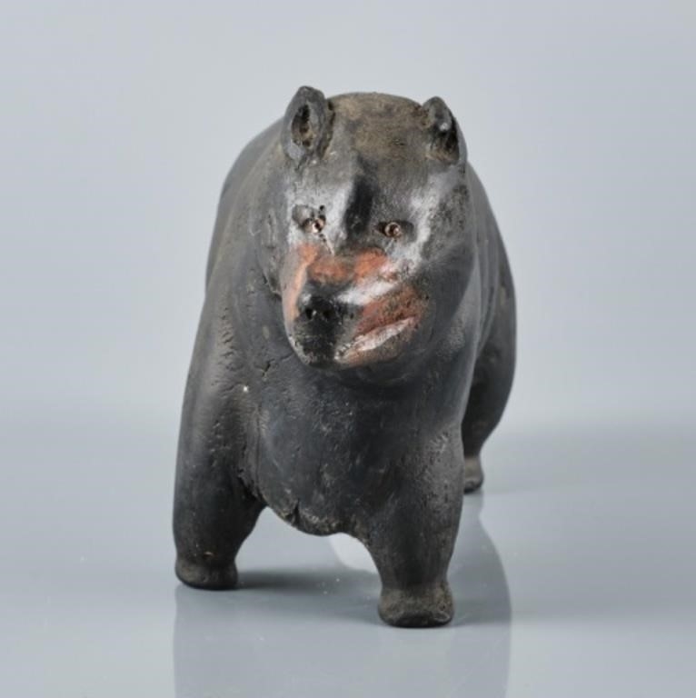 Naive School, 20th Century | NAIVE FOLK CARVING OF A BLACK BEAR | MutualArt