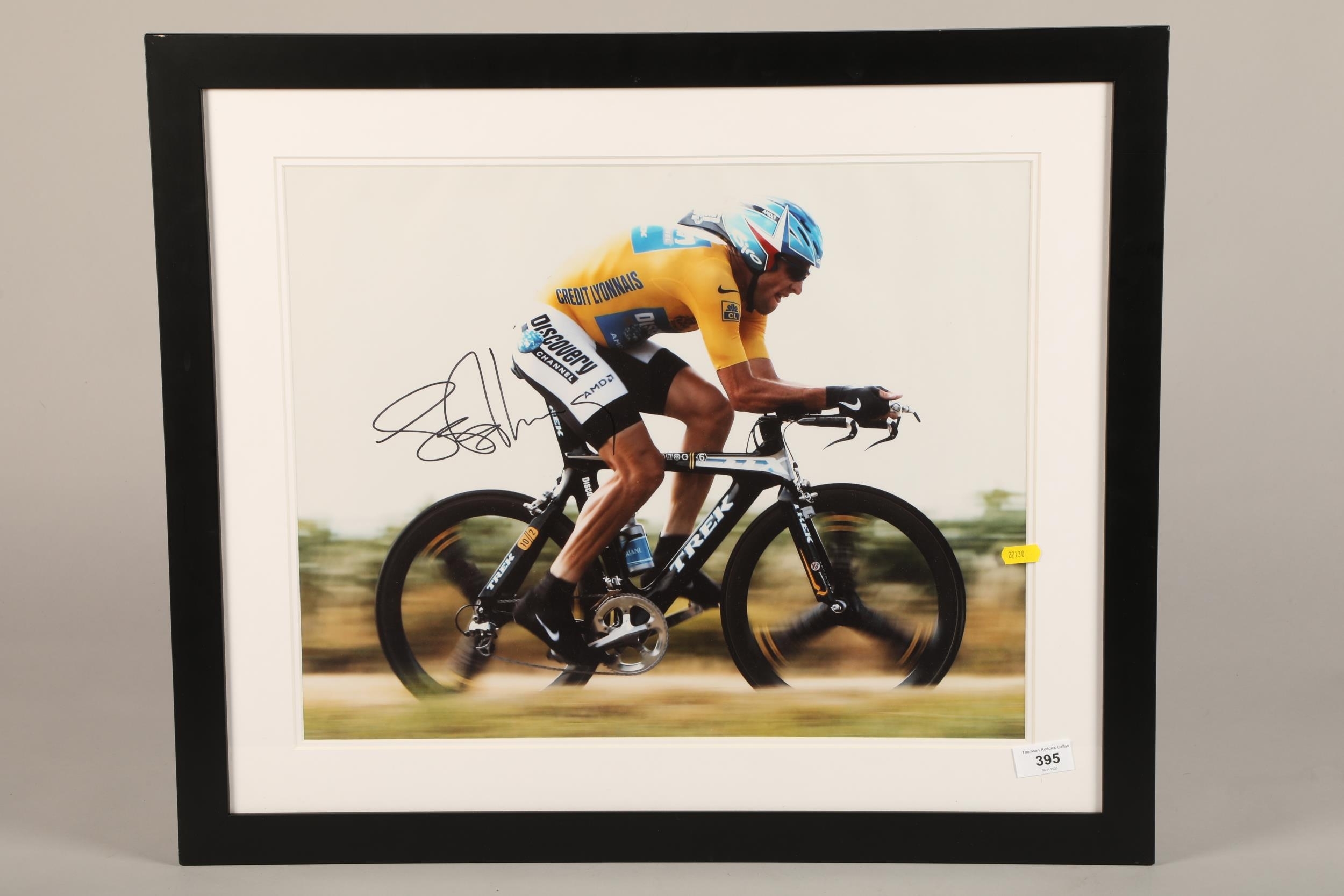 J C Colclough | Signed framed photograph of Lance Armstrong | MutualArt