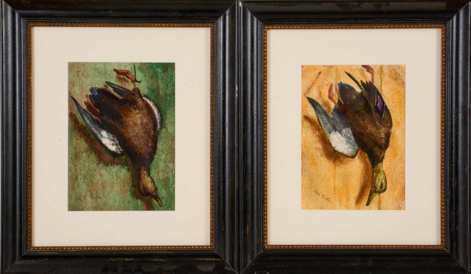 Chris Ritter | Chris Ritter (1906 - 1976). Four Watercolors of Ducks ...