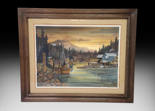 Jim Knutson | Fishing Village (Circa 1979) | MutualArt