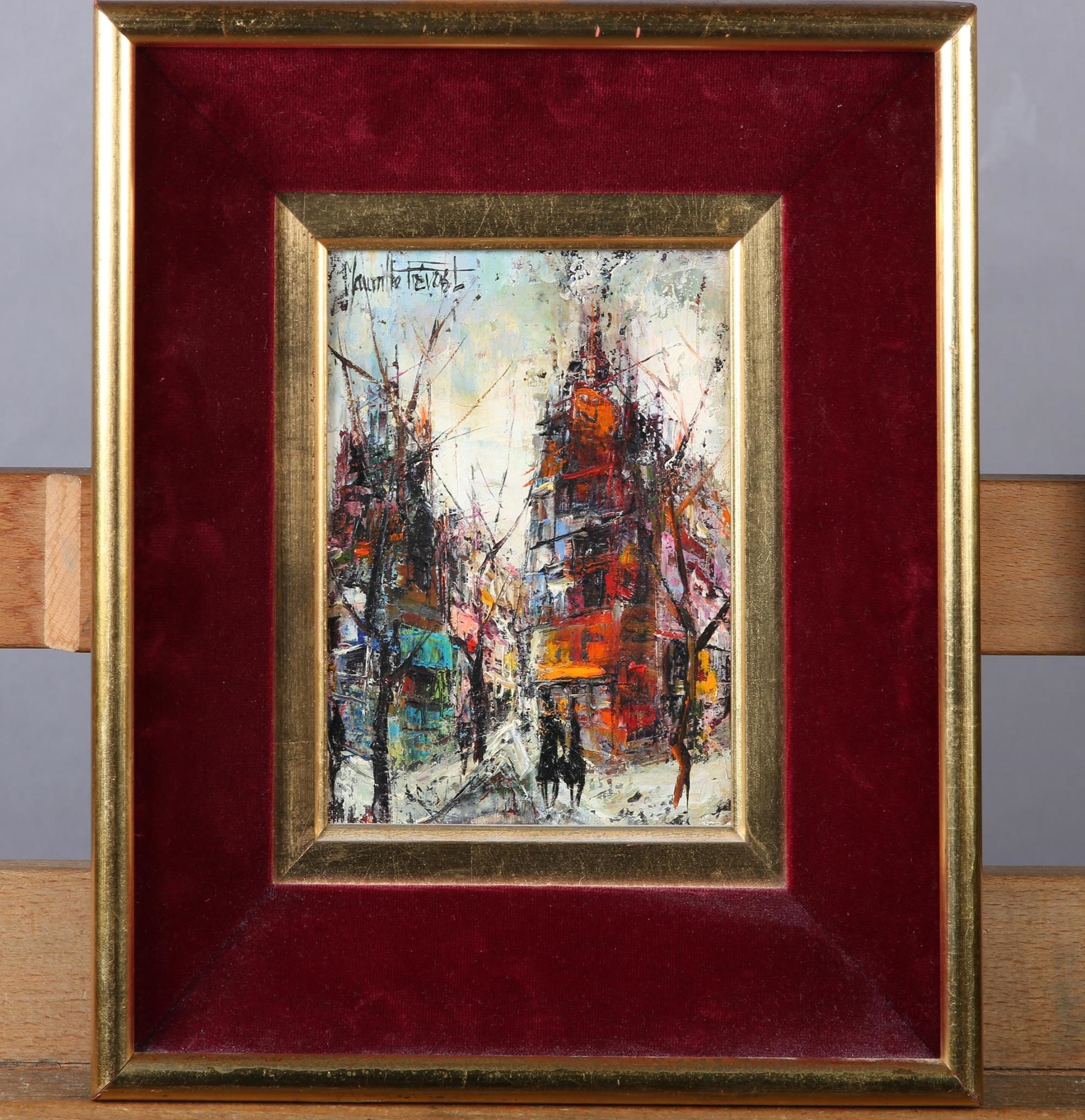 Maurille Prevost | Parisian tree lined street scene with figures ...