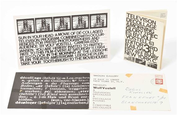Wolf Vostell | Wolf Vostell, artists' book and 2 scarce invitation ...