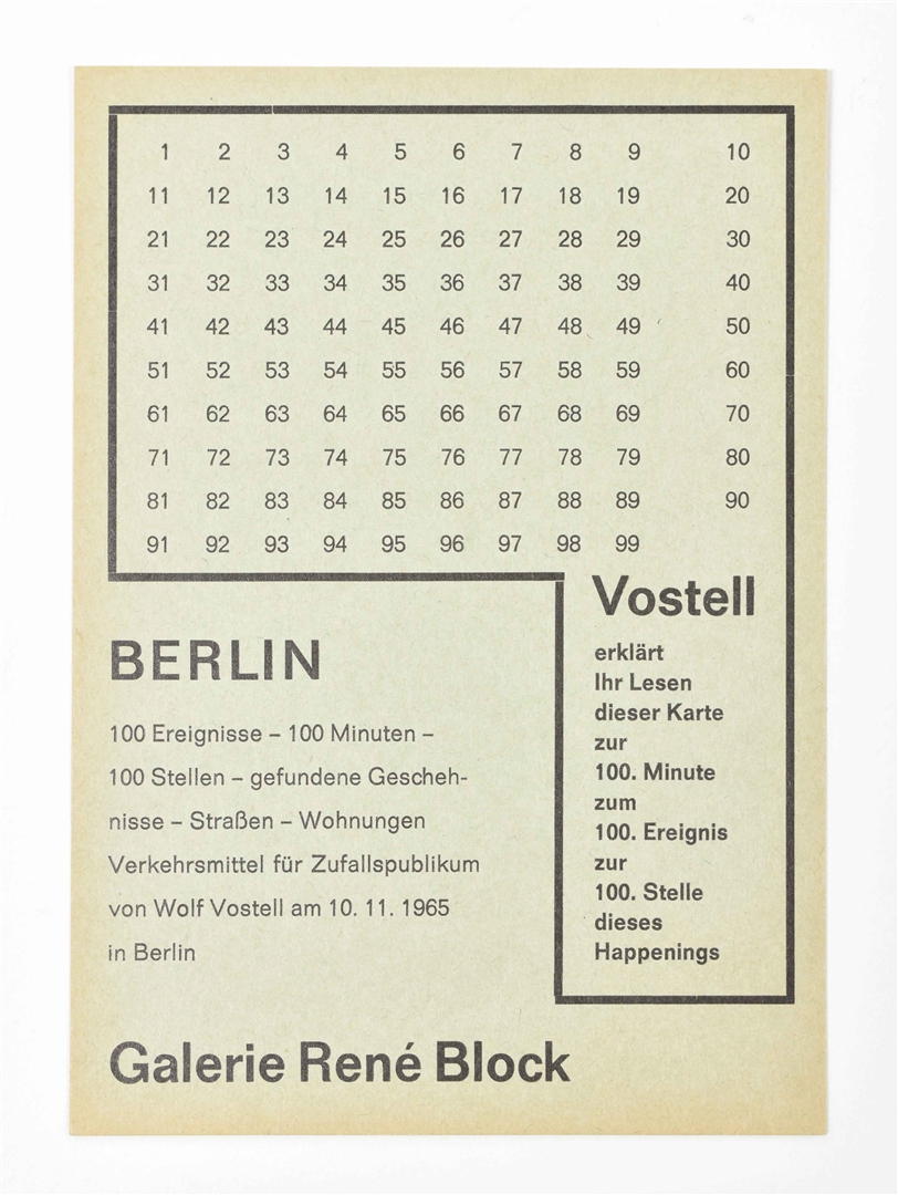 Wolf Vostell | Wolf Vostell, 4 invitation cards from Galerie Rene Block ...