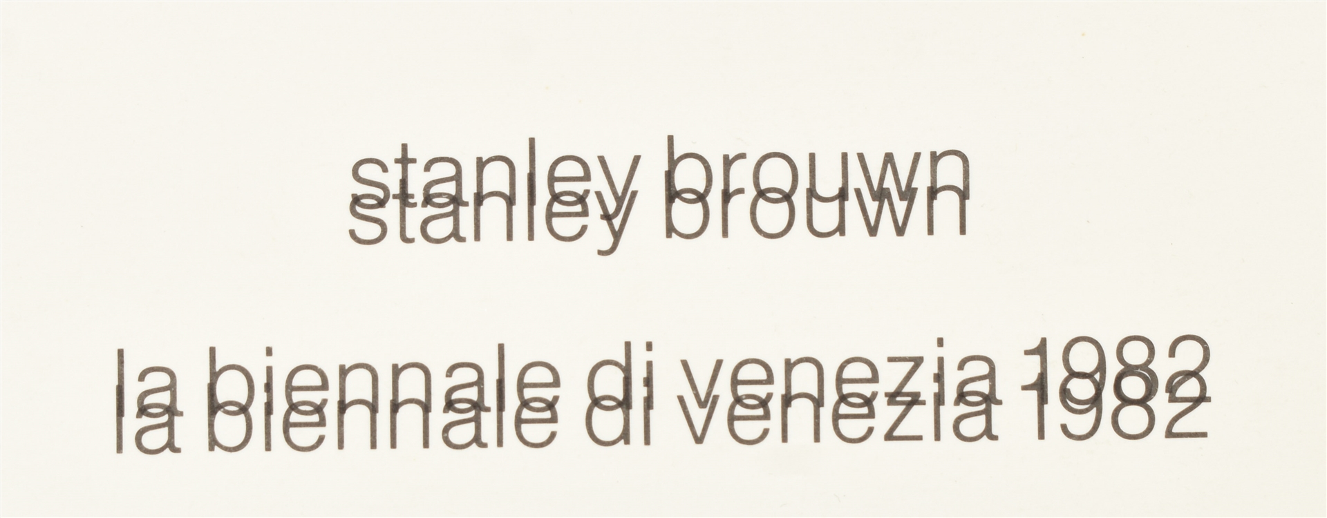 Stanley Brouwn | stanley brouwn, La Biennale di Venezia 1982. Two ...
