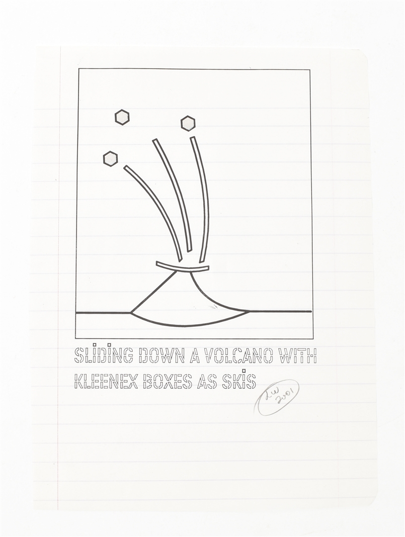 Lawrence Weiner | Lawrence Weiner, Sliding Down A Volcano With Kleenex ...