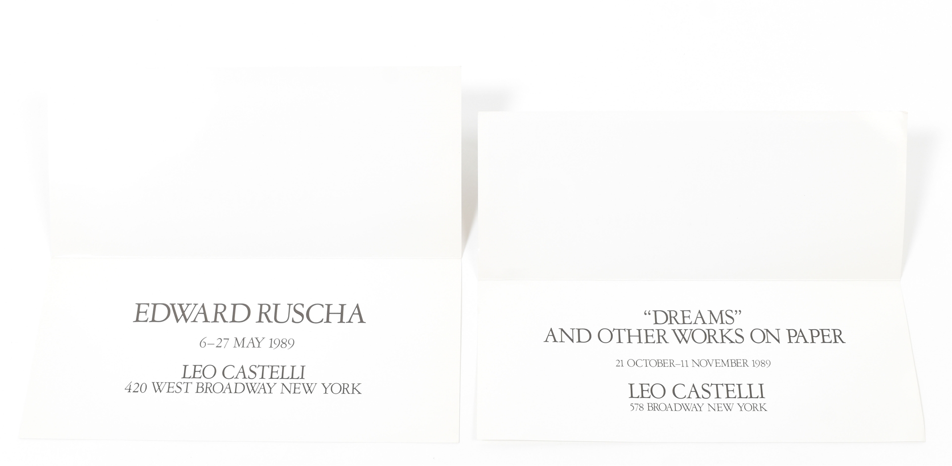 Ed Ruscha | Ed Ruscha, invitation cards 1987-1992 | MutualArt