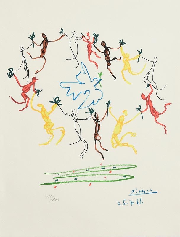 Pablo Picasso | Dancers Around the Dove of Peace | MutualArt