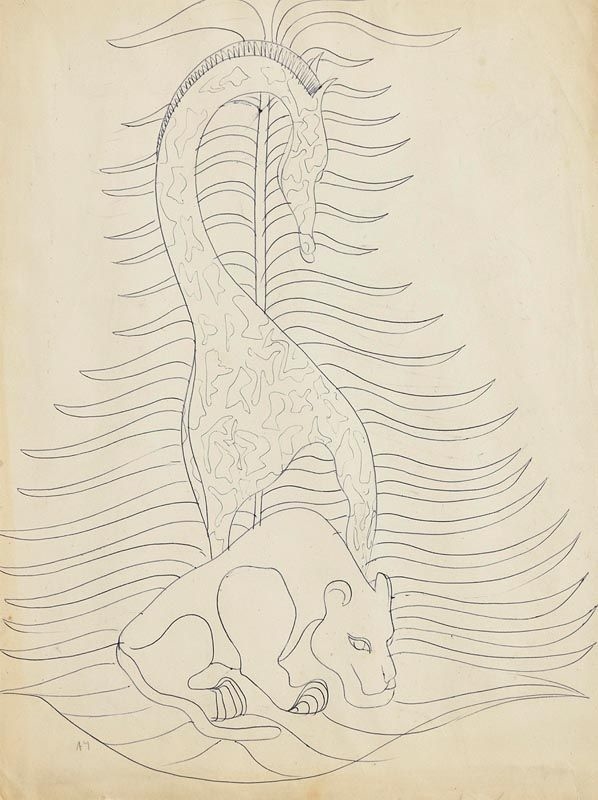 Anne Yeats | Design for a Mural in Unicorn Restaurant (c.1940s) | MutualArt