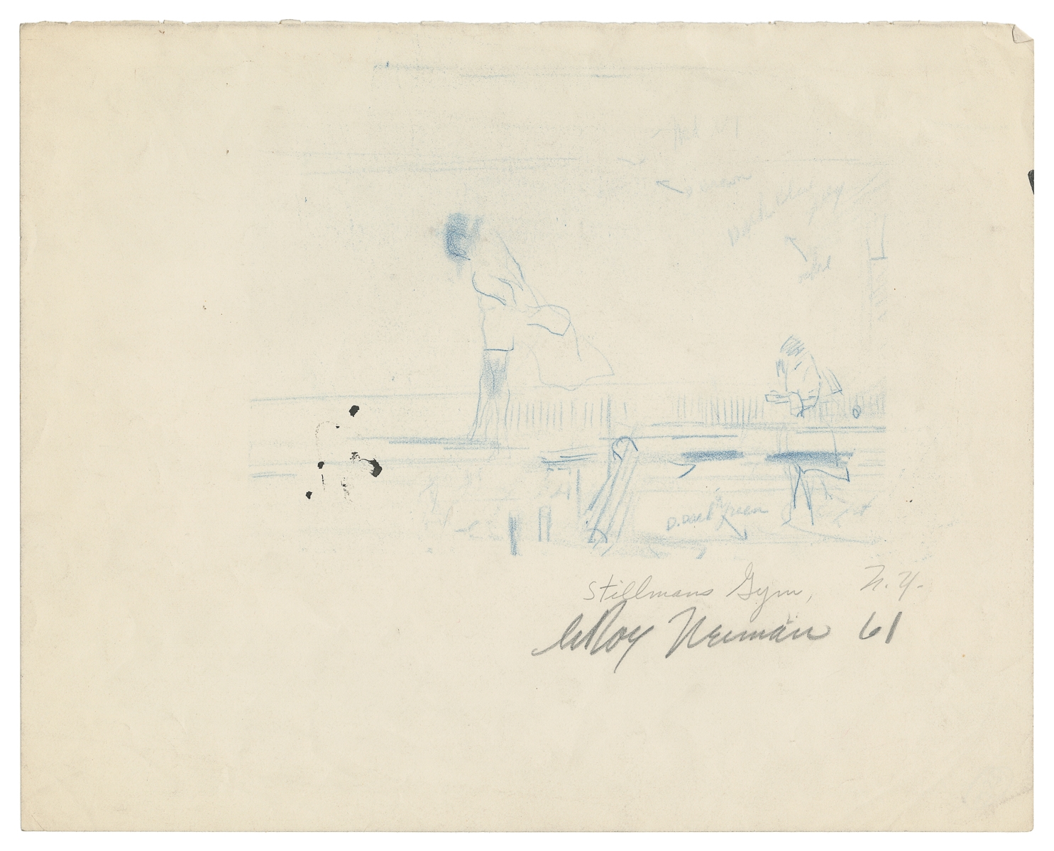 LeRoy Neiman | A Group of Two Signed Boxing Gym Pencil Sketches (Circa ...