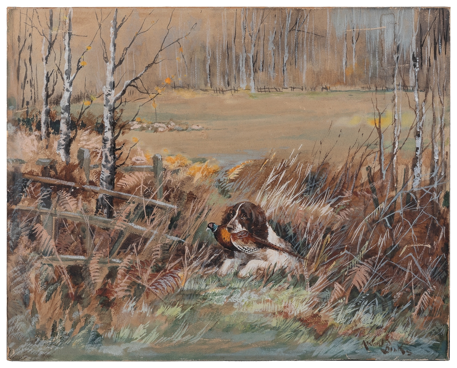 Reuben Ward Binks | Hunting Spaniel with Pheasant (20th Century ...