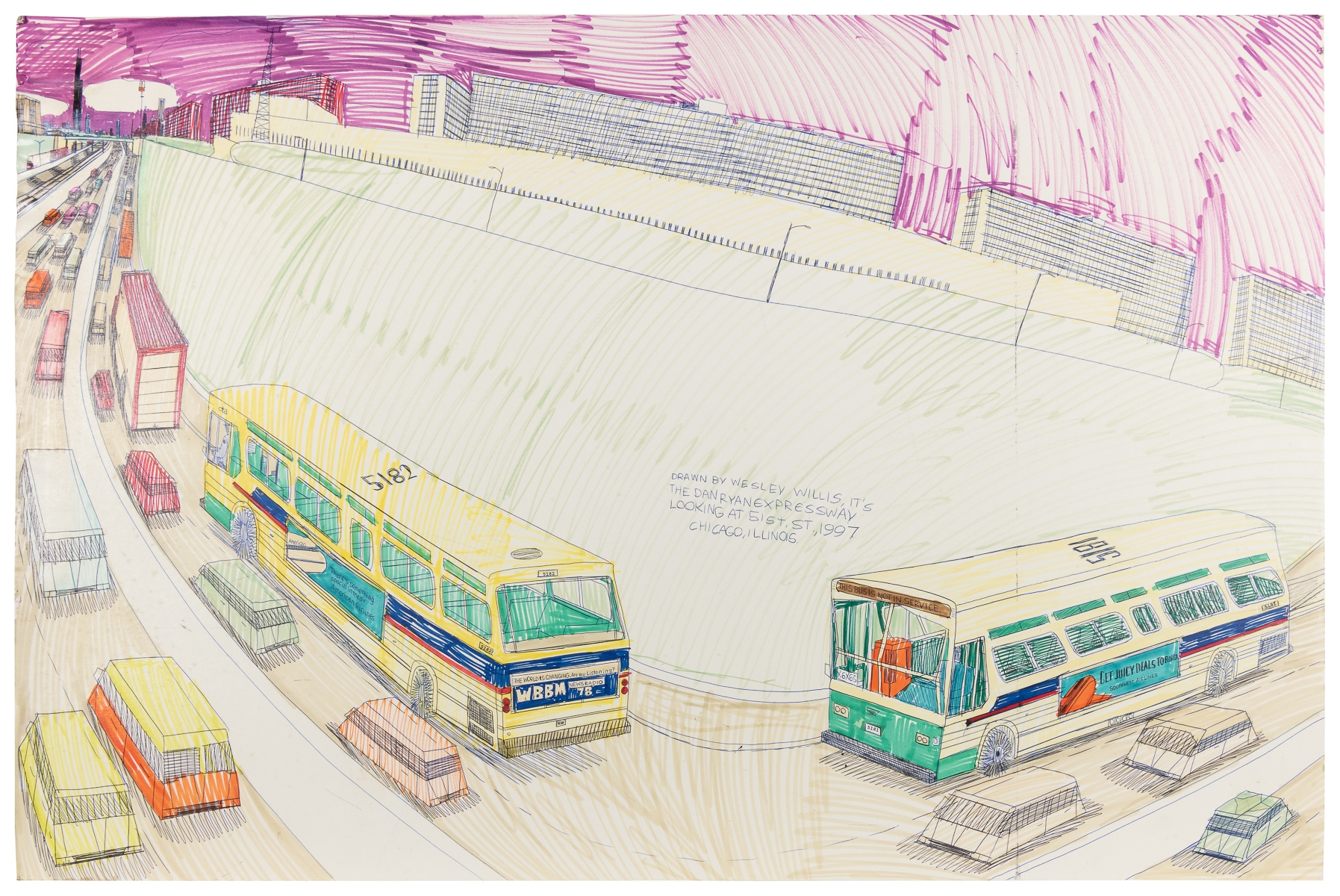 Wesley Willis | The Dan Ryan Expressway Looking at 51st St (1997 ...