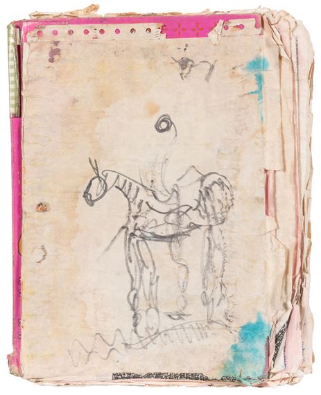 Purvis Young | Untitled. (Hand Collaged Book with Figures, Faces, and ...